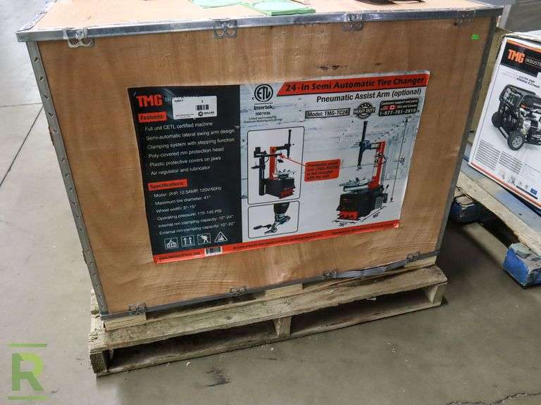 New TMG Industrial TMG-TC24 24" Semi Automatic Tire Changer - Roller ...