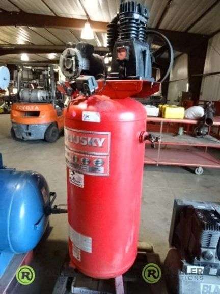 Husky 60-Gallon Air Tank With Central Pneumatic 145-PSI Twin Cycle Air ...