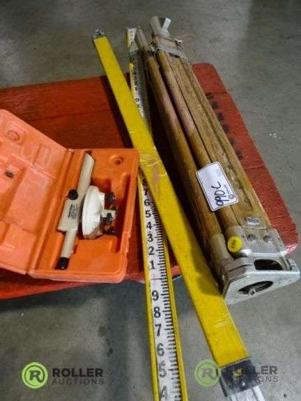 David White Sight Level 8814, Tripod and (2) Range Rods - Roller Auctions