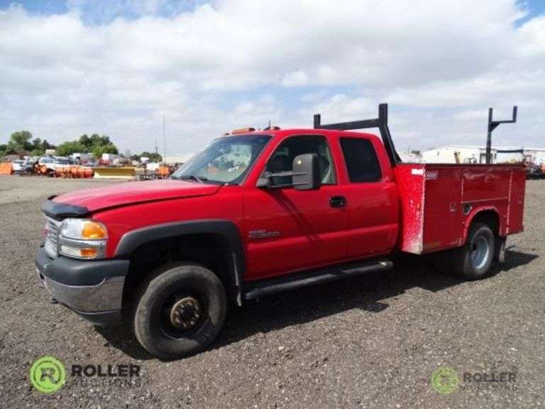 2002 GMC 3500 4x4 SUPER CAB UTILITY TRUCK, 6.6L Duramax Diesel ...