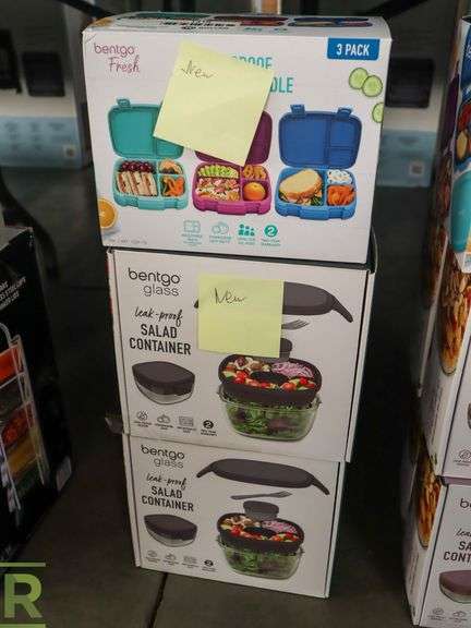 (1) Bentgo Fresh 3-Pack Leak Proof Lunch Box Set (4) Bentgo Glass Leak ...