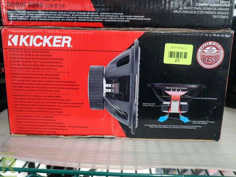 (2) Kicker 48WR122 Comp R 12" Subwoofers - Roller Auctions