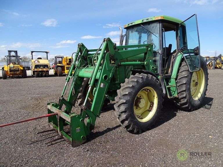 1996 John Deere 6400 4WD Tractor, Enclosed Cab, A/C, MOD 640 Loader ...