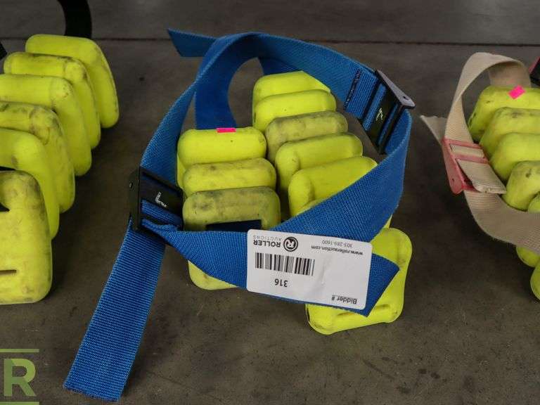 (10) New 6lbs Lead Weights, Yellow Vinyl Coated Lace-Thru - Roller Auctions
