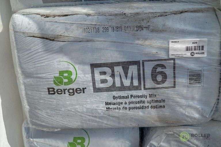 (22) Bags Of Berger BM6 Optimal Porosity Mix - Roller Auction