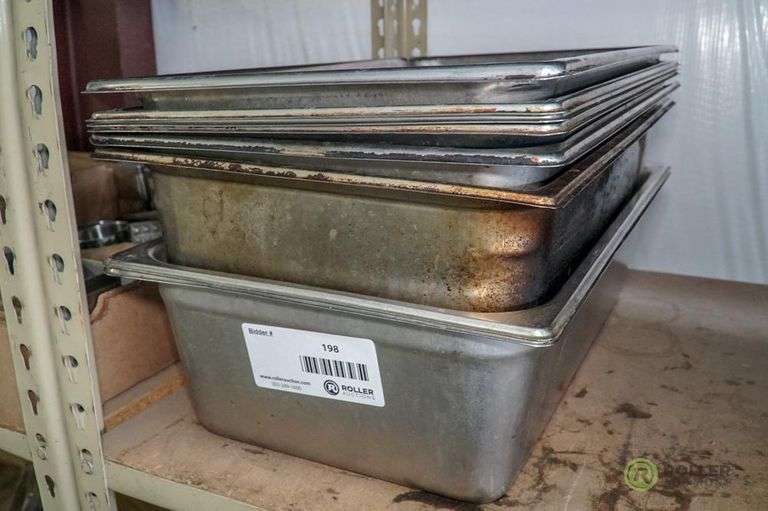 (8) Aluminum Steam Table Inserts and Lids - Roller Auctions