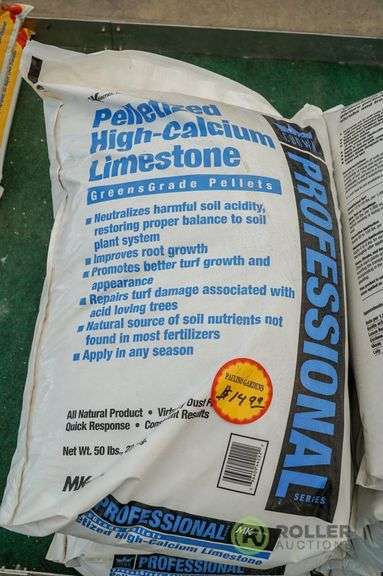 (10) Bags of Crown Pelletized High-Calcium Limestone - Roller Auction