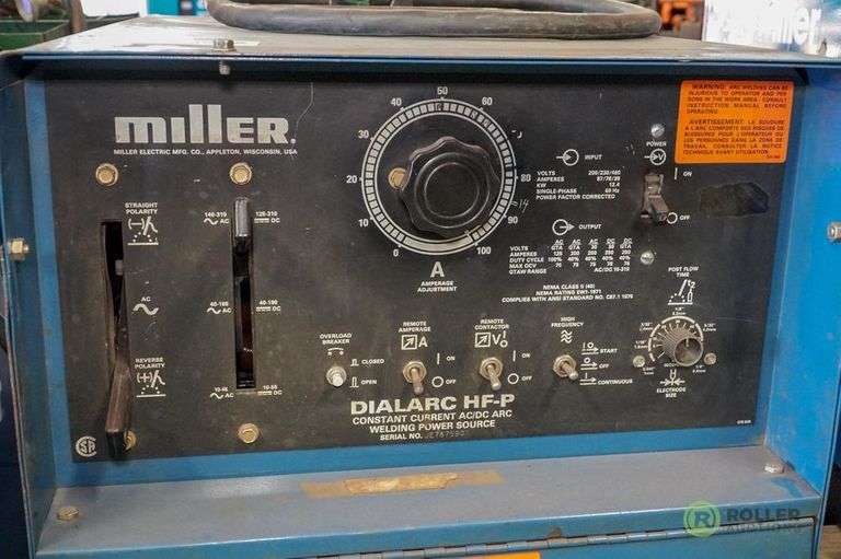 Miller Dial Arc HF-P Constant Current AC/DC Arc Welder - Roller Auctions