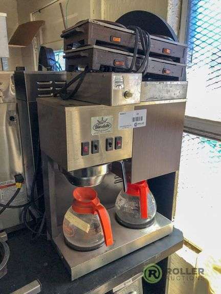 Vaculator Double Pot Coffee Maker and (2) Farmer Brothers Double Warmer ...