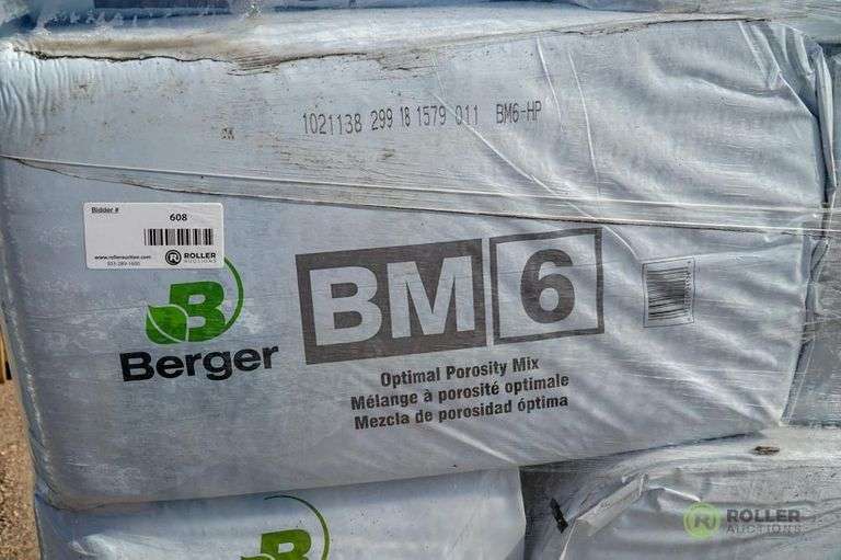(30) Bags Of Berger BM6 Optimal Porosity Mix - Roller Auction