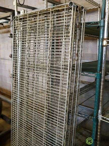 6-Tier Wire Rack, 48" x 18", (2) 5-Tier Wire Racks, 48" x 18" and 4 ...