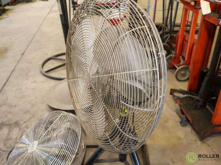 Pedestal Shop Fan, 24" and (2) Shop Fans, 20" - Roller Auctions