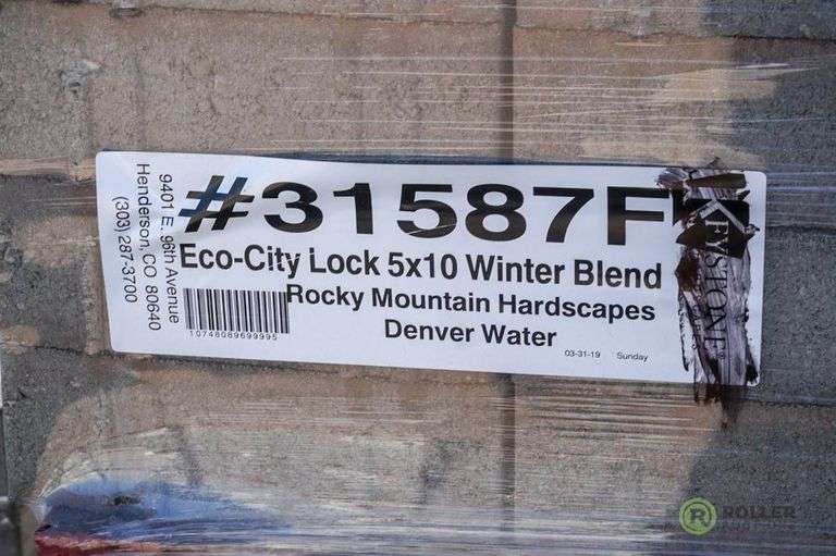 (3) Pallets of Eco-City Lock 5in x 10in Pavers, Winter Blend - Roller ...