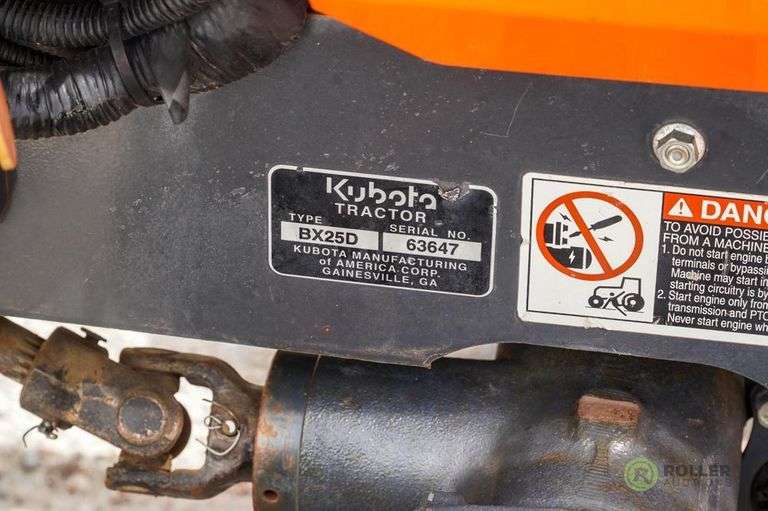 2013 Kubota BX25 4WD Tractor/Loader, Backhoe Attachment, PTO, 3-Pt, S/N ...