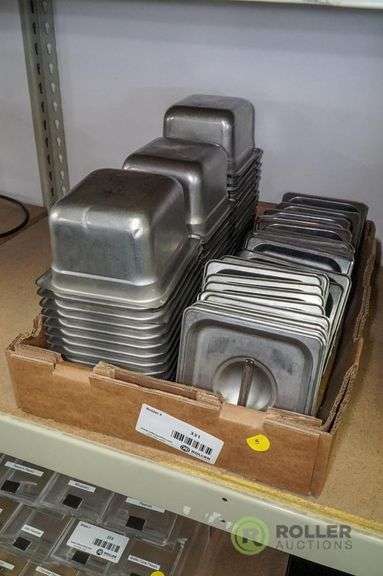 (40) 1/6 Pan Steam Table Inserts With (32) Lids - Roller Auctions