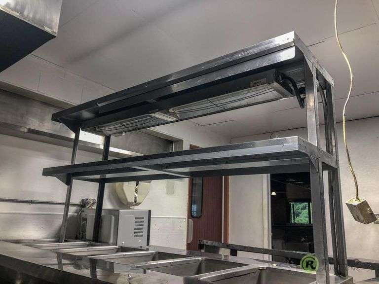 88in 6-Bay Steam Table With Drains, Upper Pass Through Shelf, Overhead ...