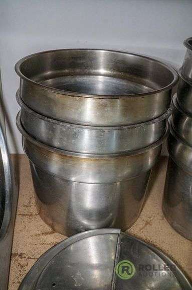 (6) Round Food Warmer Inserts With (2) Full Size Pan Inserts and (7 ...