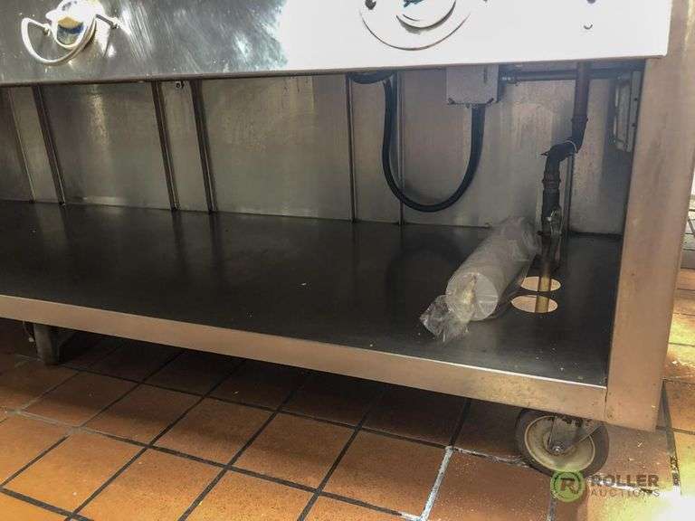 88in 6-Bay Steam Table With Drains, Upper Pass Through Shelf, Overhead ...