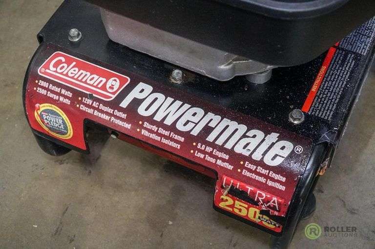 Coleman Powermate Generator, Gas, 2500W, 5Hp - Roller Auctions
