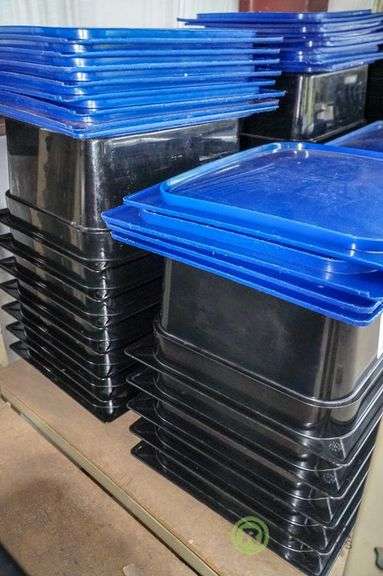 (12) 1/2 Pan Cold Table Inserts With (9) Lids - Roller Auctions