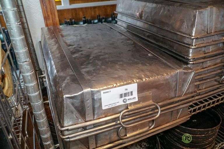 (15) Full Size Stainless Steel Roasting Pans With (14) Strainer Inserts ...