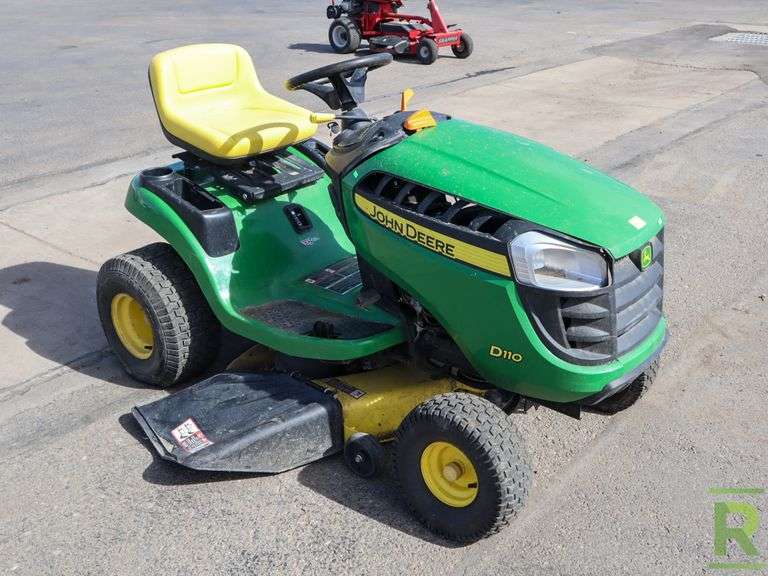 John Deere D110 Ride On Mower, 42" Mower Deck, 19Hp Gas Engine, Showing ...