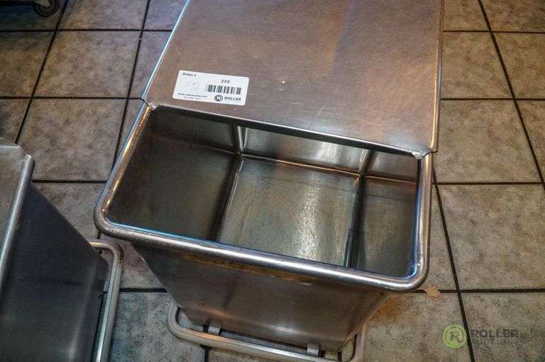 (2) Stainless Steel Ingredient Bins on Casters - Roller Auctions