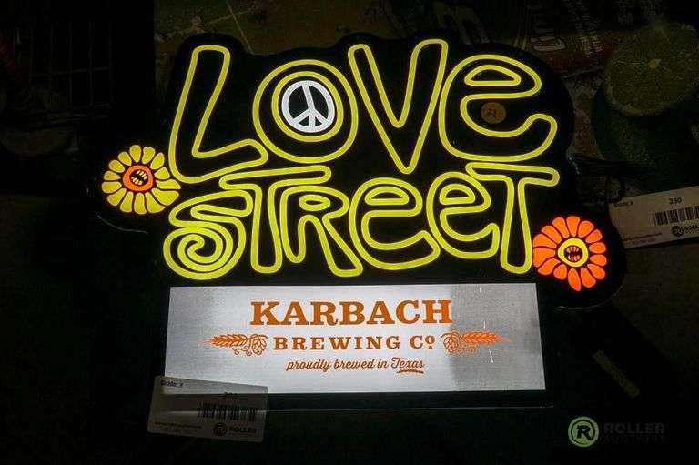 Love Street Light Up Sign, 20in x 16in - Roller Auctions