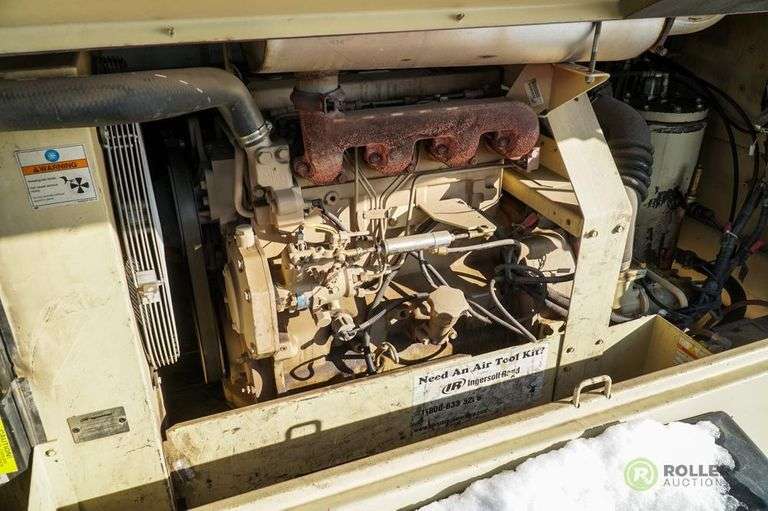 2005 Ingersoll-Rand Air Compressor, Model P185 WJD John Deere 4.5L 4 ...