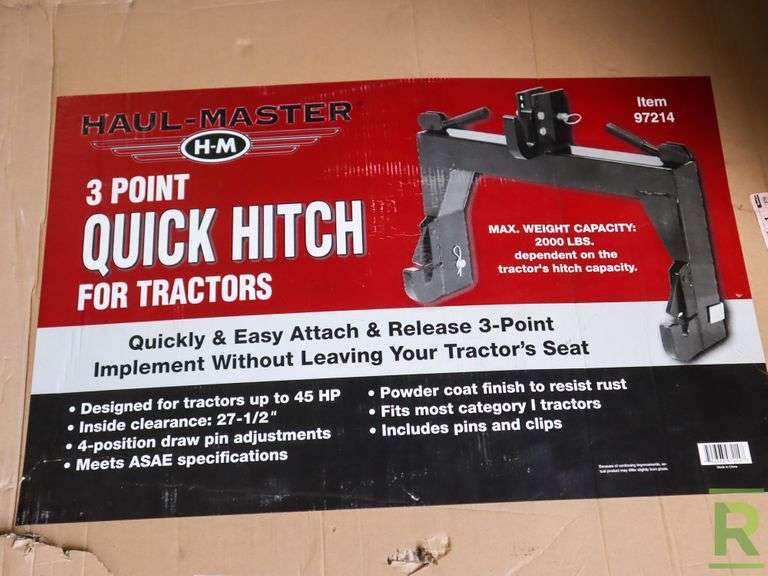 Haul Master 97214 3pt Quick Hitch for Tractors - Roller Auctions