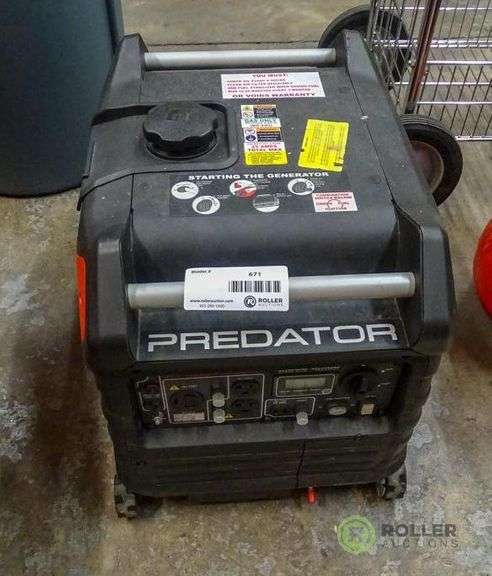 Predator 3500 Watt Super Quiet Inverter Generator - Roller Auctions