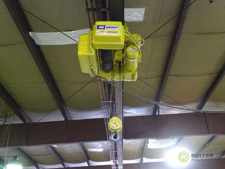 Acco Wright Speedway 4-Ton Electric Wire Rope Hoist , 65' I Beam ...