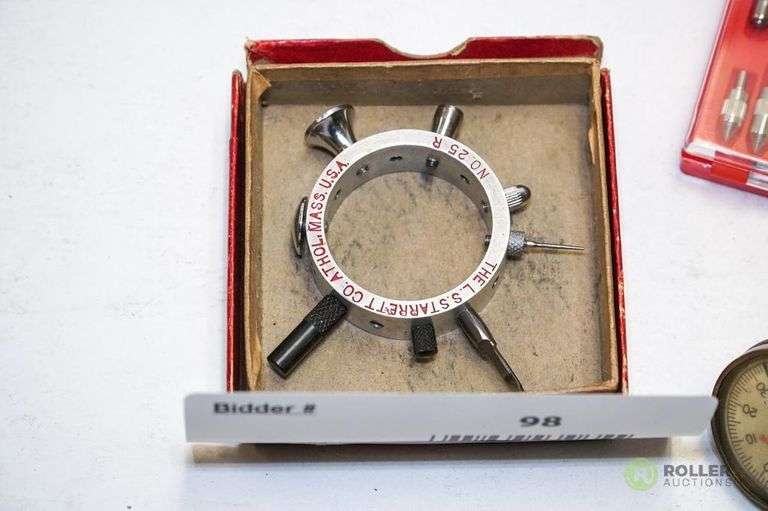 Starrett 25R Point Set and (3) Dial Indicators - Roller Auctions