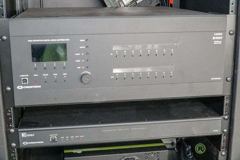 MA Network Rack With Crown 280A Amp, Audio Flex Audio Processor ...