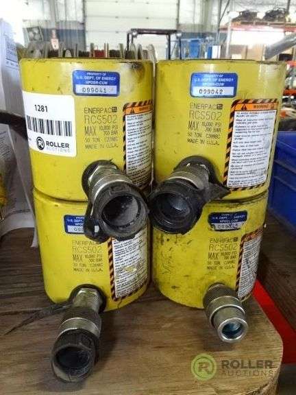 (4) Enerpac RCS502 Hydraulic Cylinders, 50-Ton - Roller Auctions