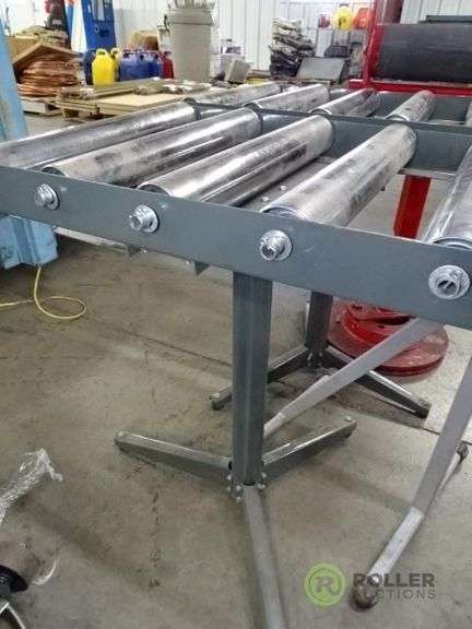 Adjustable Roller Tables and (2) Feed Stands - Roller Auctions