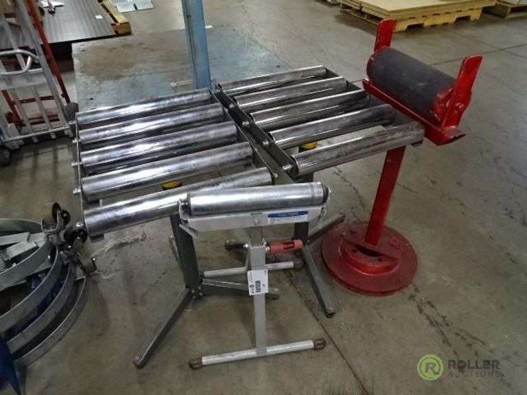 Adjustable Roller Tables and (2) Feed Stands - Roller Auctions