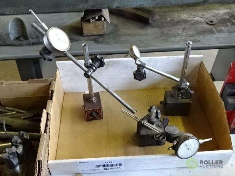(3) Magnetic Indicator Bases With Dial Gauges - Roller Auctions