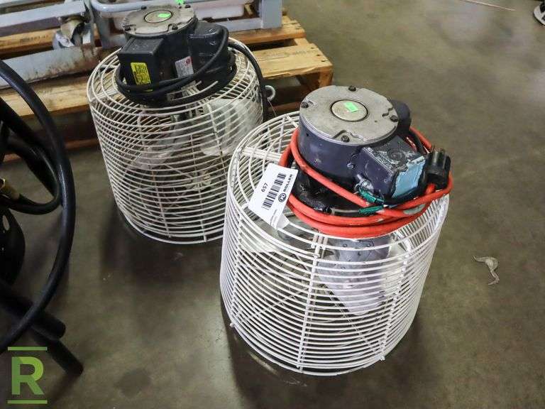 (2) Hanging Shop Fans - Roller Auctions