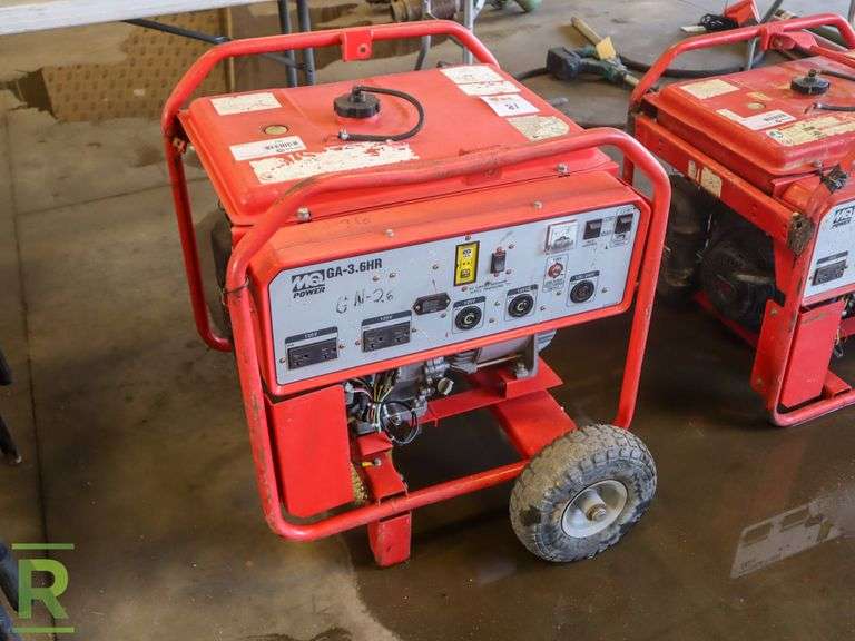 Multiquip GA-3.6HR Generator, 3600 Watt, On Casters, Honda GX240 Gas ...