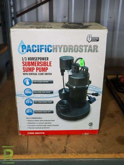 Pacific Hydrostar 68476 Submersible Sump Pump - Roller Auctions