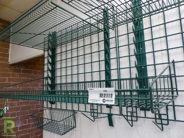 Wall Mount Grid Wire Racking System With Shelves - Roller Auctions