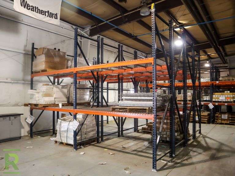 (8) Sections Of Steel Pallet Racking, Includes: (12) 12' Uprights, (32 ...