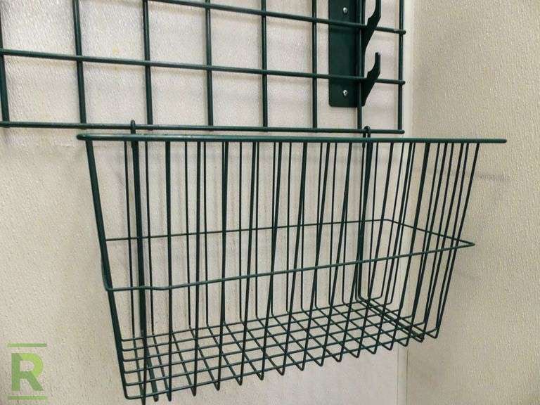 Wall Mount Grid Wire Racking System With Shelves - Roller Auctions