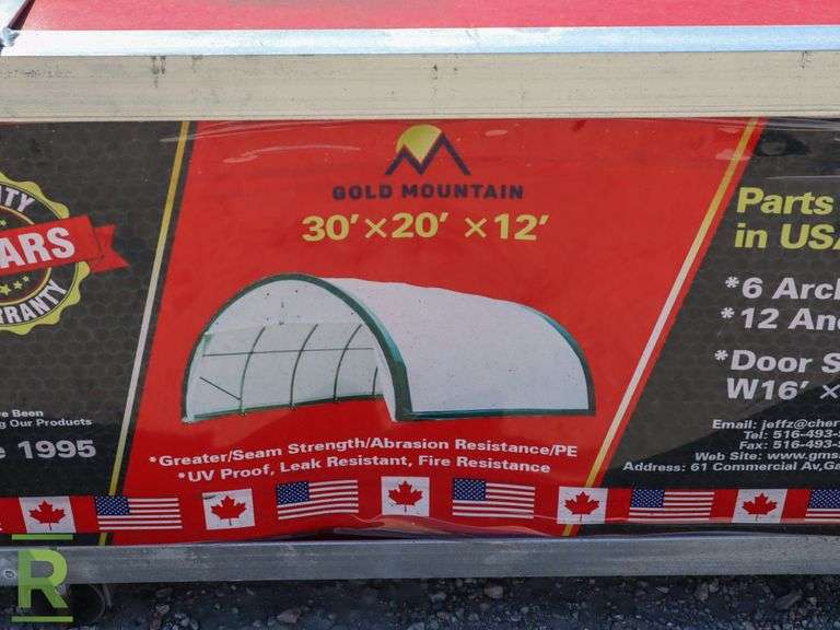 New Golden Mount 20' x 30' x 12' Dome Storage Shelter - Roller Auctions