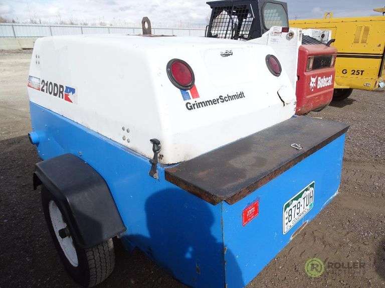 1999 GRIMMER SCHMIDT 210DR Towable Air Compressor, 210 CFM, John Deere ...