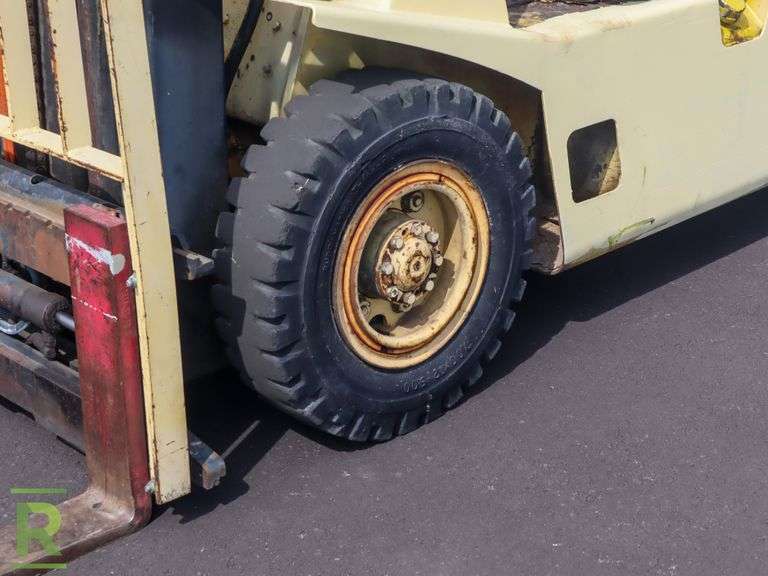 Hyster H50XL 5000 Lb. Propane Forklift, Solid Tires, 48" Forks, 3-Stage ...