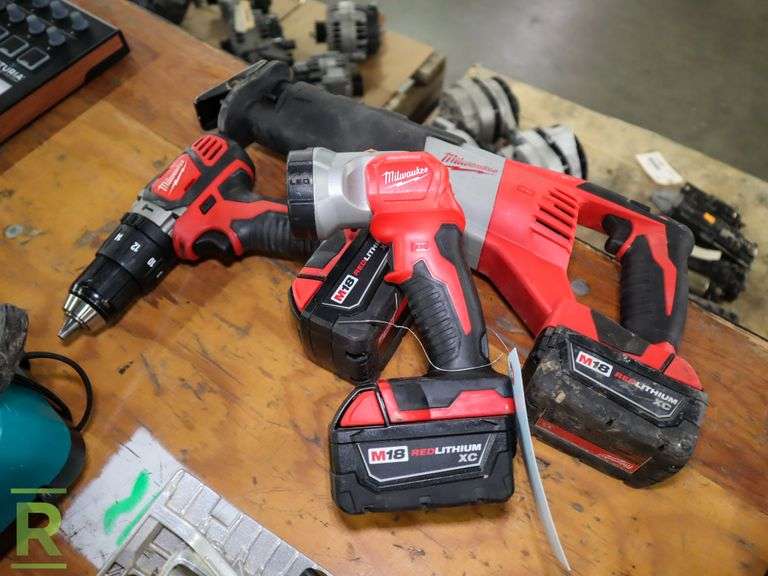 Milwaukee 2735-20 Work Light, 2607-20 1/2" Hammer Drill and 2620-20 ...
