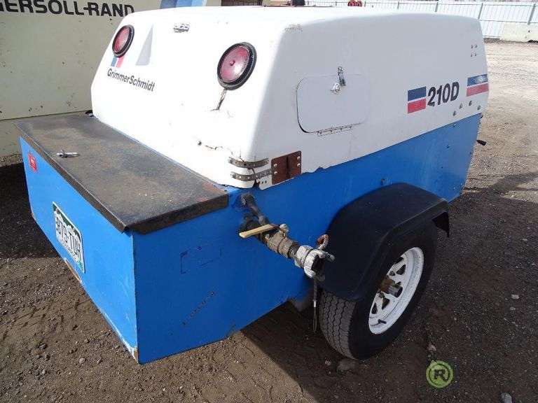 1999 GRIMMER SCHMIDT 210DR Towable Air Compressor, 210 CFM, John Deere ...
