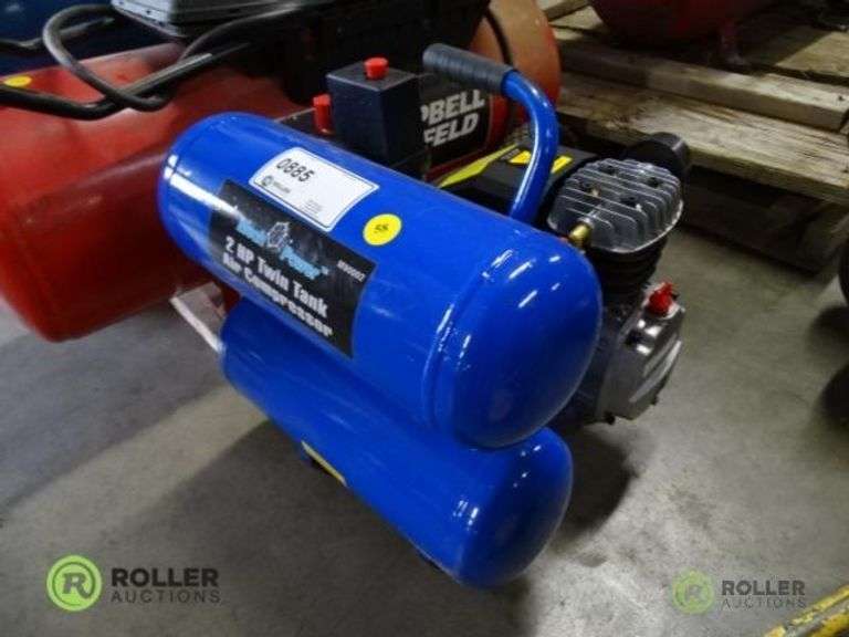 Mech Power 2Hp Twin Tank Air Compressor - Roller Auctions